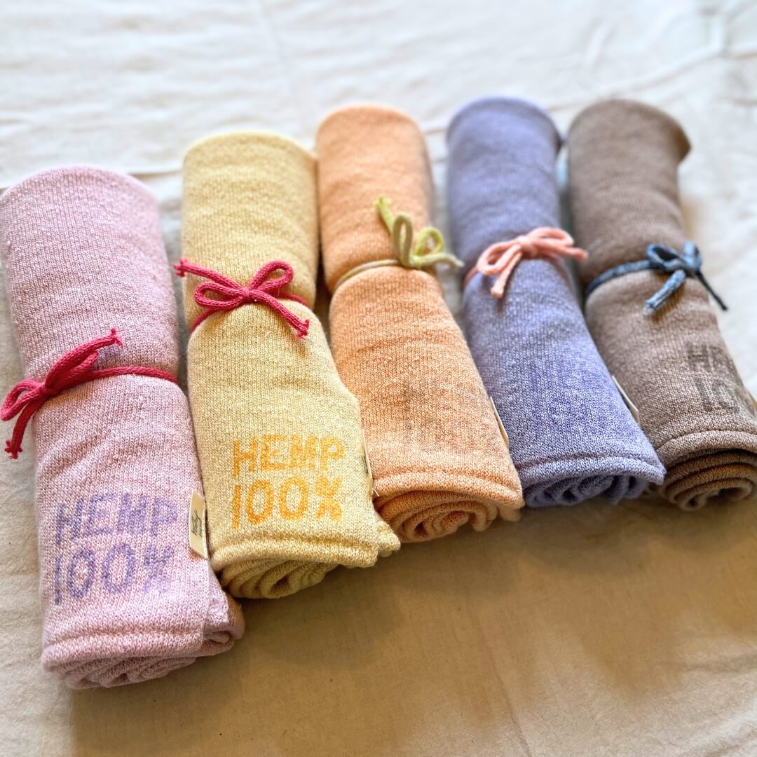 [ケンランド]ヘンプ100％ニットタオル【残りパープル3点のみ】 – 麻市 ASA-ICHI